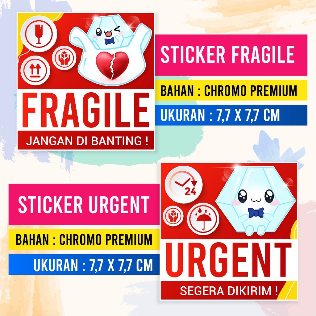 Jual Label Stiker Fragile / Stiker Lem Kertas Jangan dibanting di paket ...