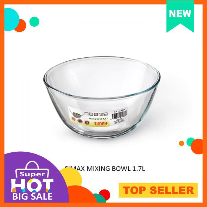 Jual Peralatan Dapur - Simax Mixing Bowl Baskom Takar Kaca 1.7L - Dapur ...
