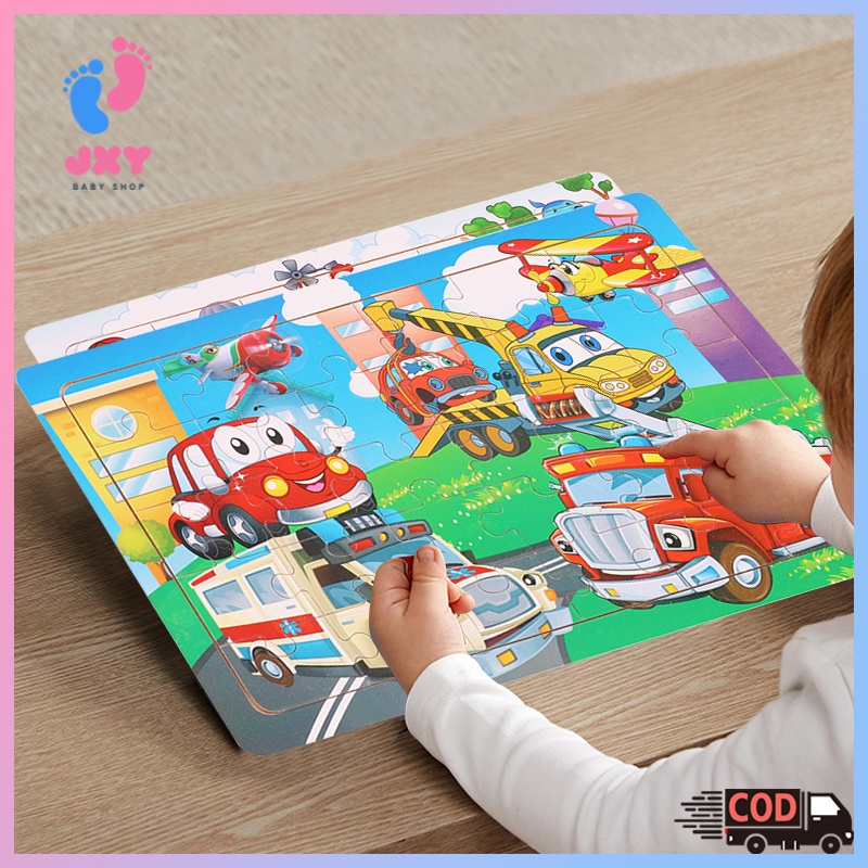 Jual Mainan Puzzle Kayu anak kartun lucu Mainan Jigsaw puzzle L267 ...
