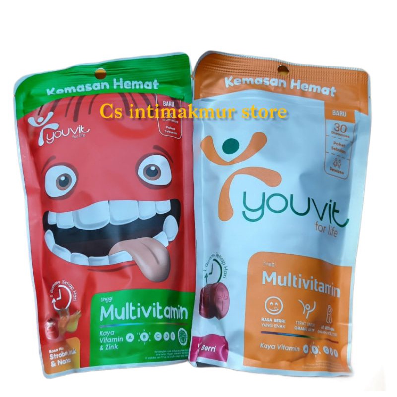 Jual Youvit Multivitamin Dewasa|Kids|Beauti plus Gummy pouch isi 30 pcs | Shopee Indonesia