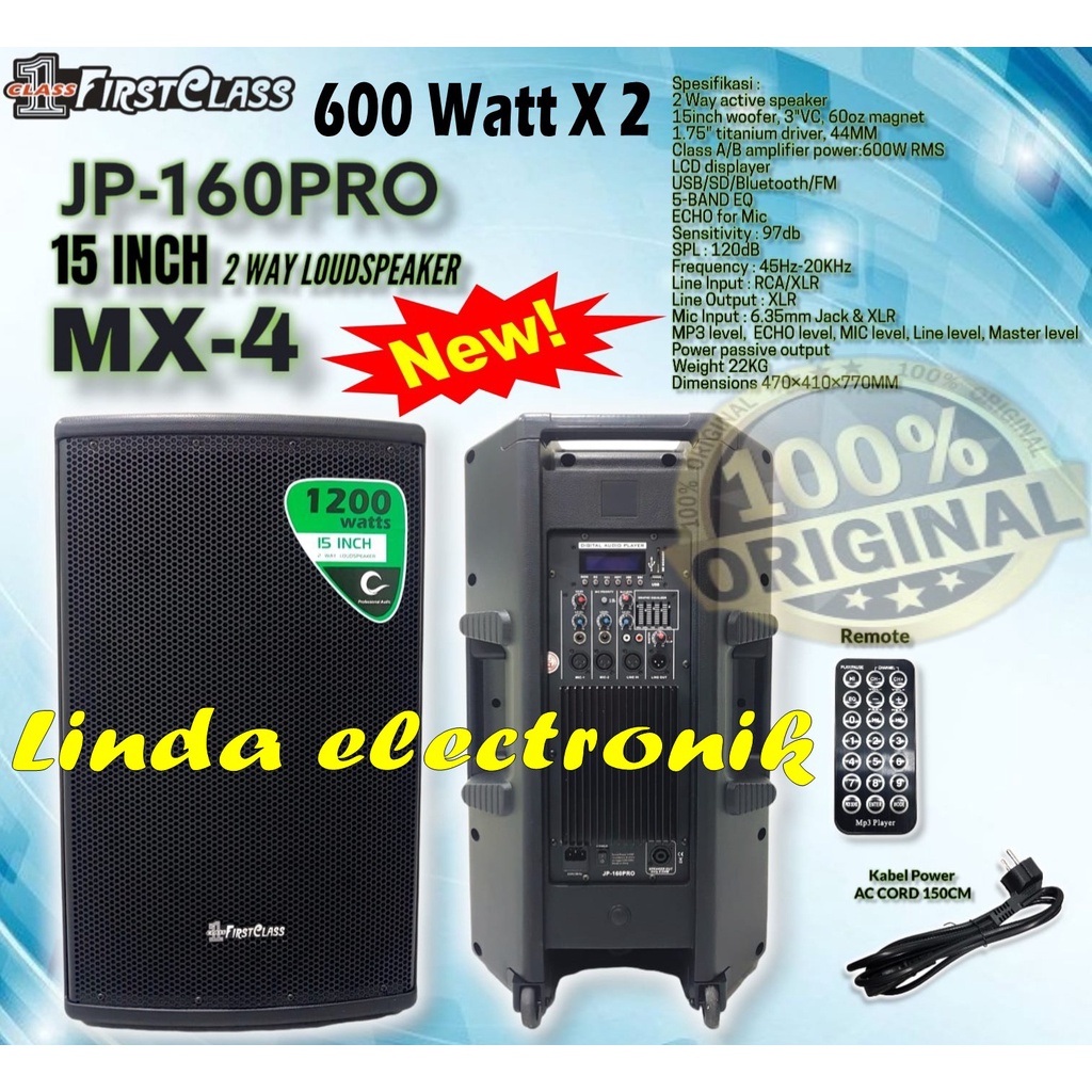 Jual speaker aktif firstclass jp16pro mx4 jp16 pro mx 4 15'' 2bh original | Shopee Indonesia