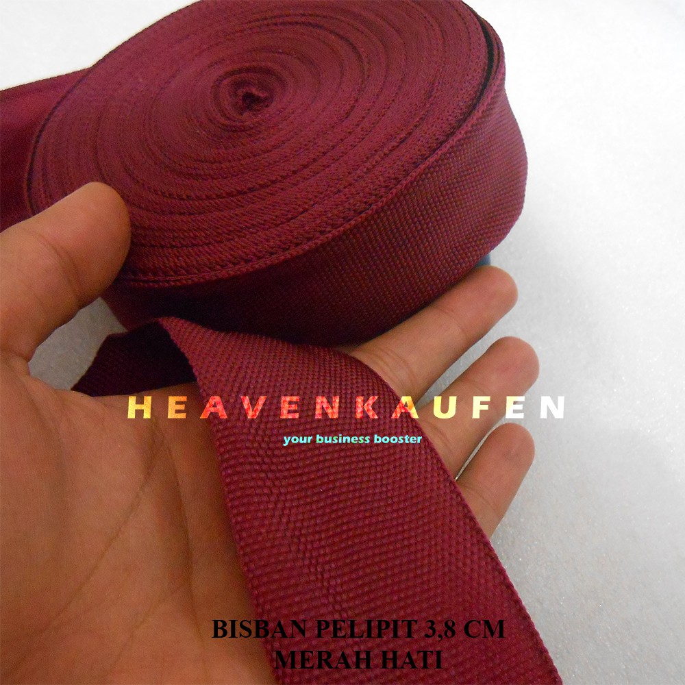 Jual Bisban Pelipit / Webbing PCR Merah Hati Maroon Marun Lebar 3,8 cm ...