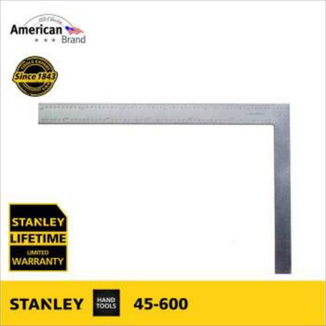 Jual penggaris siku besar Steel Carpenter Square Metric-Imperial 45-600 stanley | Shopee Indonesia