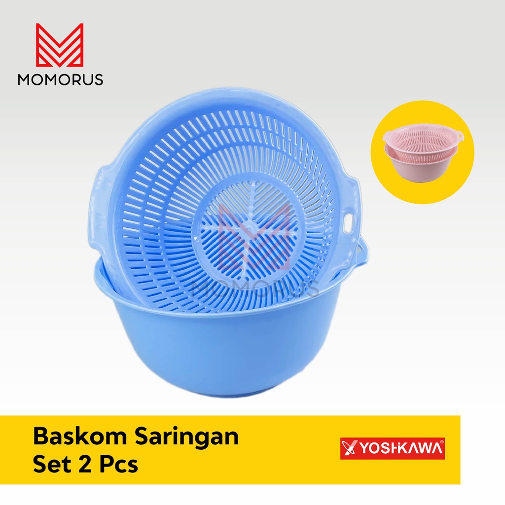 Jual Saringan Baskom 2Layer Yoshikawa Baskom Saringan Set Baskom ...
