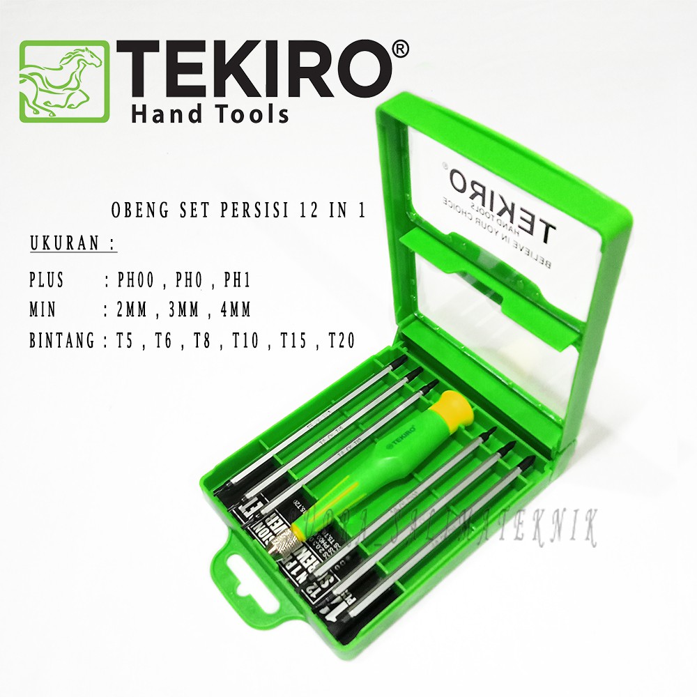 Jual TEKIRO Obeng Persisi Set 12 in 1 Precision Screwdriver 12 IN 1 ...