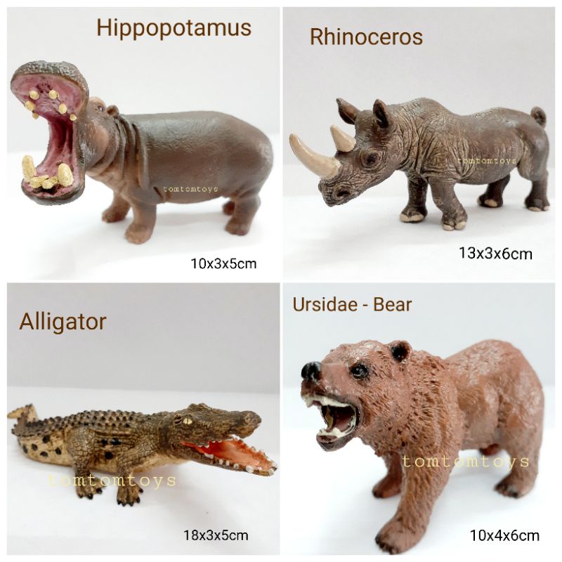 Jual WILD ANIMAL Action Figure Binatang Hewan Beruang Buaya Badak Kuda ...