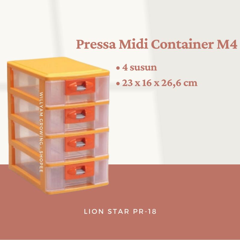 Jual Laci Plastik 4 Susun Lion Star Pressa Midi Container M4. PR-18 ...