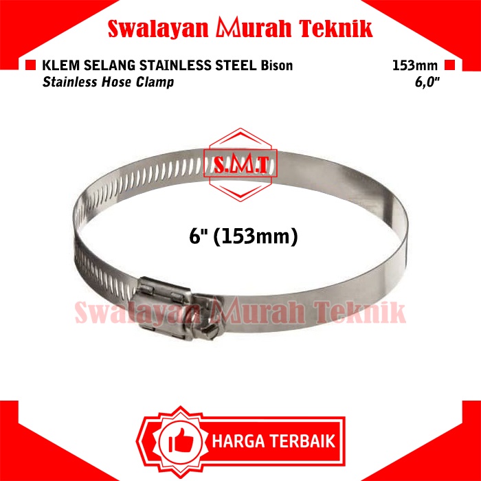 Jual Klem Selang Stainless Steel BISON Stainless Hose Clamp 6" Inchi ...