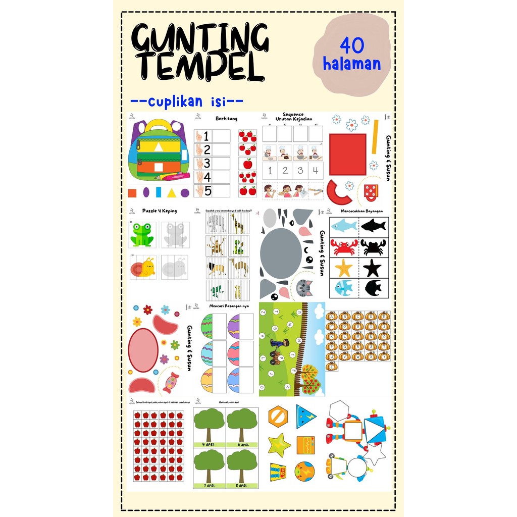 Jual WORKSHEET ANAK 2 3 4 5 6 tahun Lembar Kerja ANGKA MATEMATIKA ...