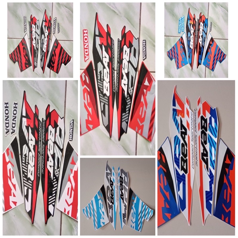 Jual stiker striping beat fi 2021 merah / hitam / putih / biru | Shopee ...