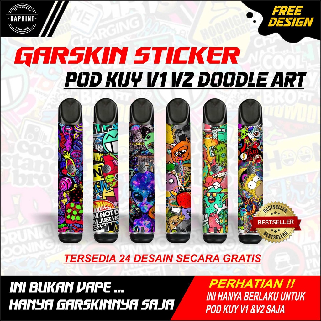 Jual ( KUY POD )PRINT GARSKIN STIKER POD KUY V1 V2 MOTIF / DESAIN ...
