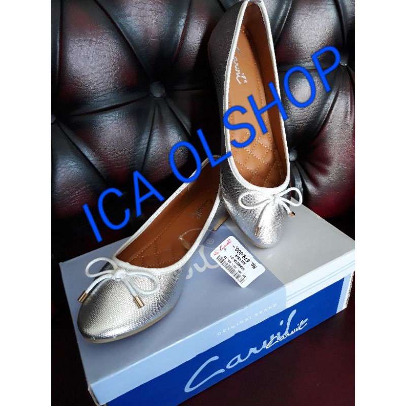 Jual sepatu cantik silver pita flat shoes | Shopee Indonesia