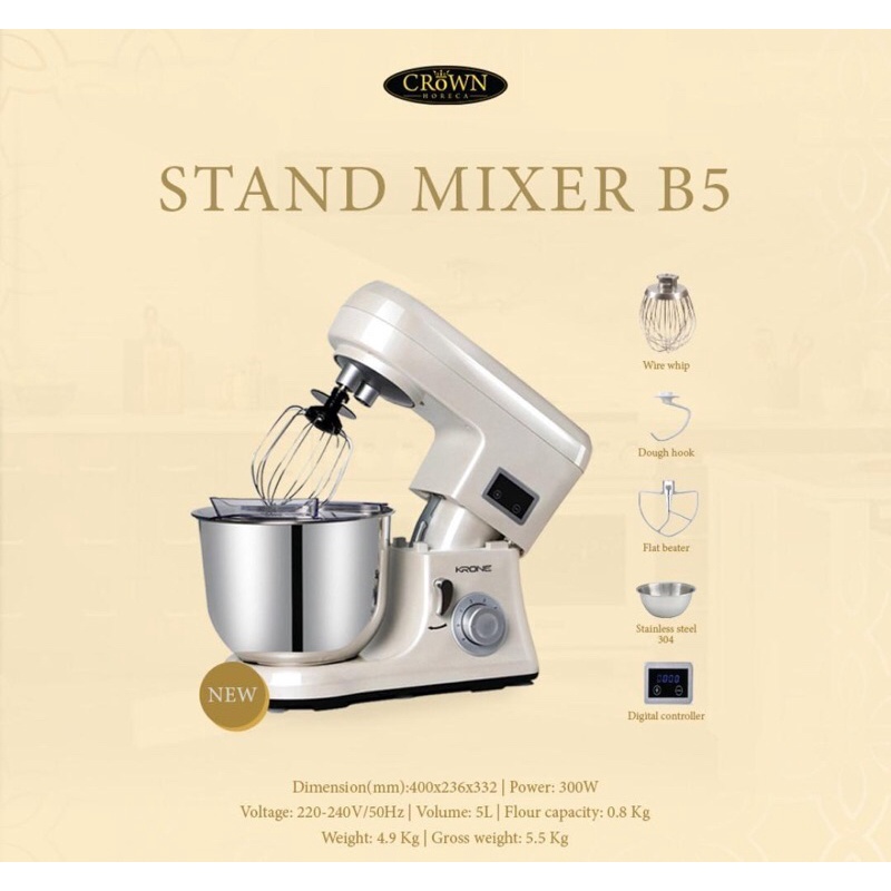 Jual Krone Stand Mixer 5 Lt | Stand mixer Crown | Shopee Indonesia