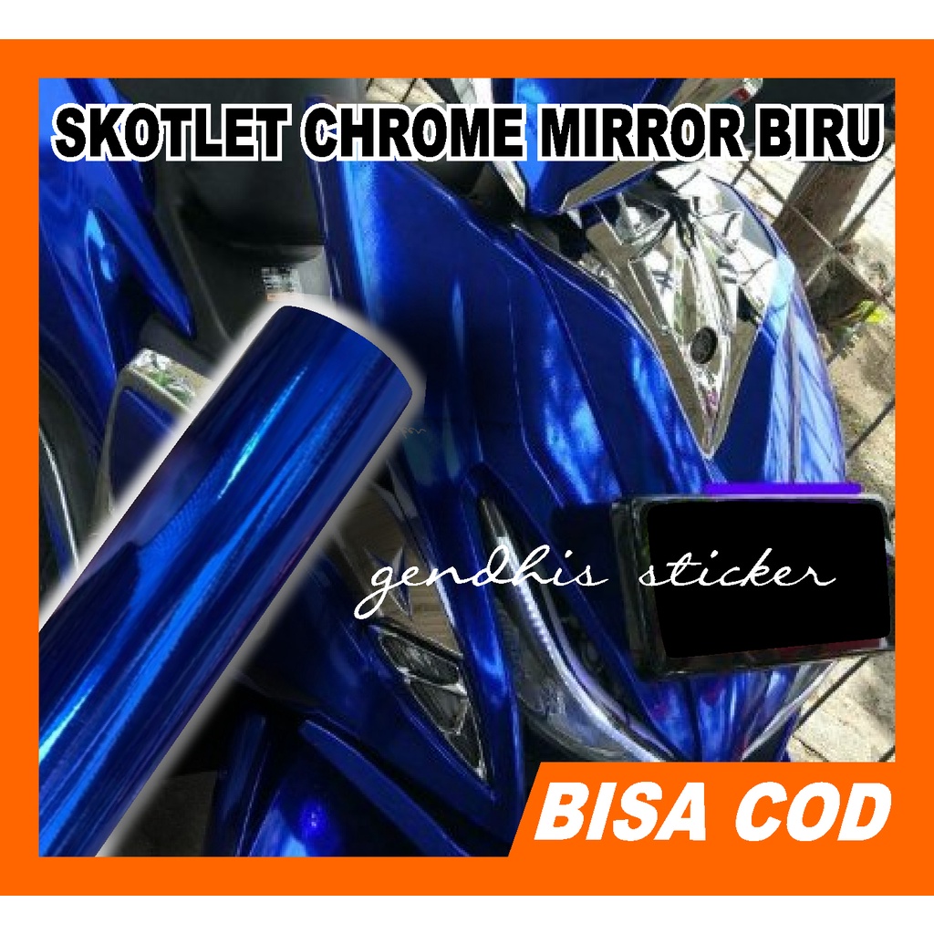 Jual Stiker Skotlet Biru Chrome / Chrome Biru Stiker lentur | Shopee ...