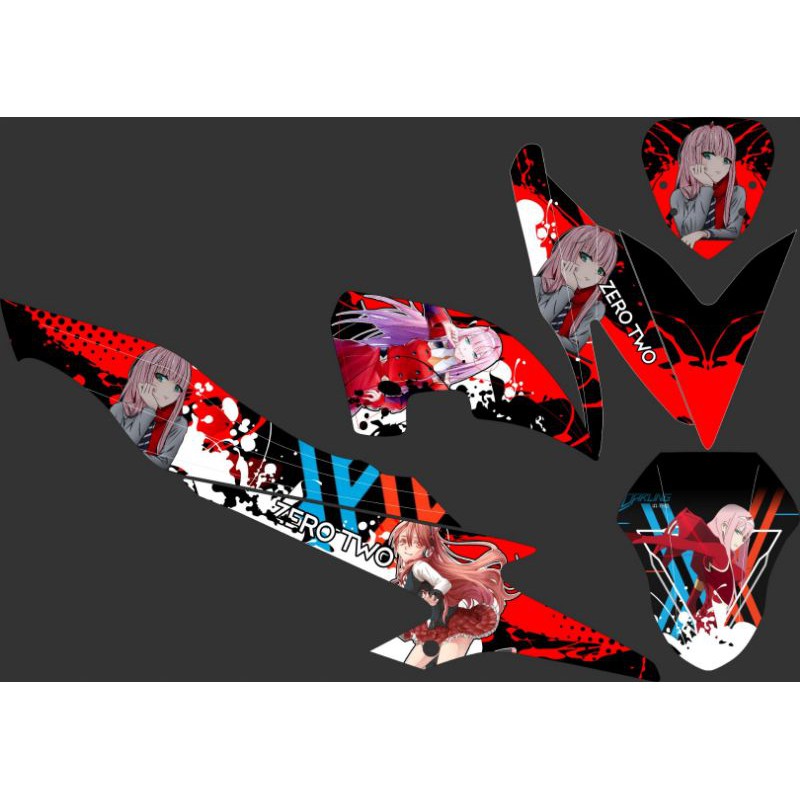 Jual decal aerox new desigh anime Zero two/bisa custom semua motif ...
