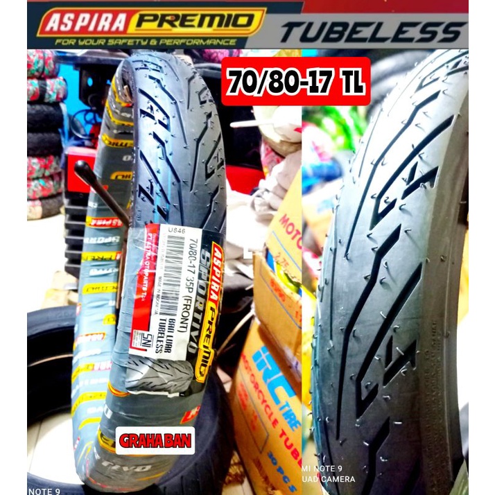 Jual ban montor aspira premio sportivo tubeless 70/80-17 ban honda astrea supra revo vega ...