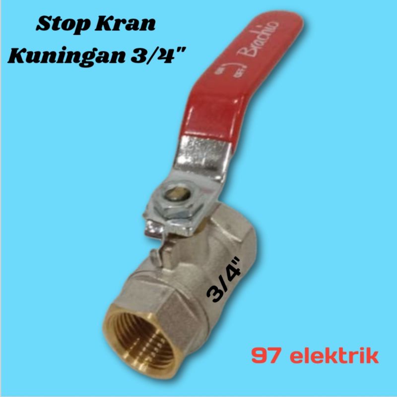 Jual Stop Kran Kuningan 3/4" l Ball Valve Keran 3/4 Inci Inch | Shopee ...