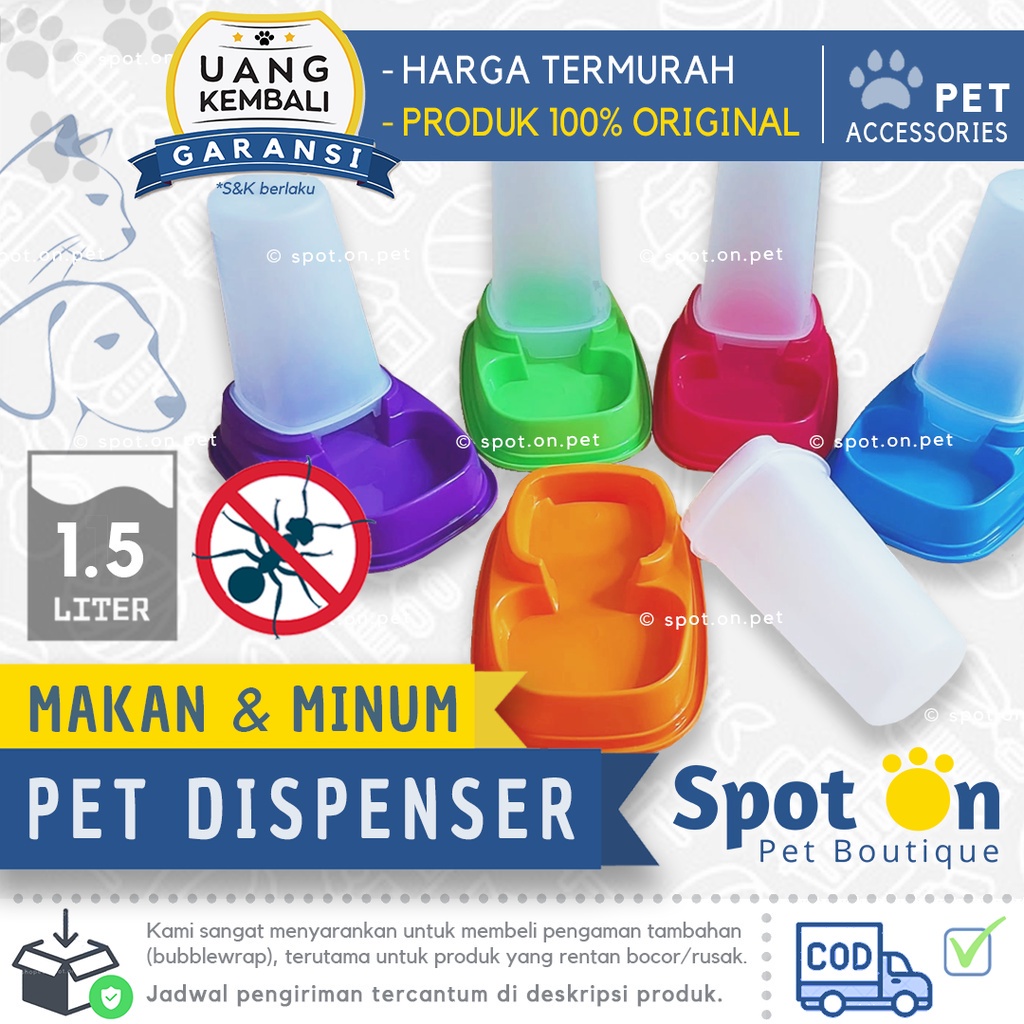 Jual Pet Dispenser Makanan Minuman 1.5L Anti Semut | Tempat Makan Minum ...