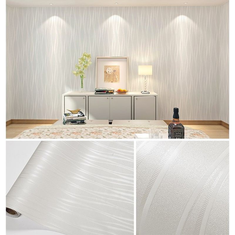 Jual WALLPAPER DINDING MOTIF POLOS PUTIH SERAT ULIR LURUS 10m x 45cm ...