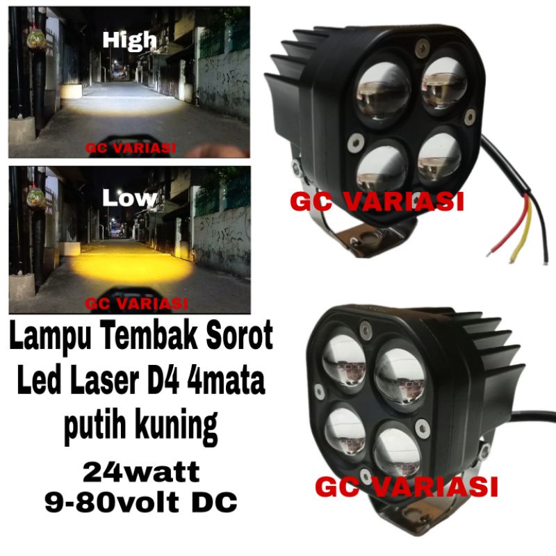 Jual Lampu tembak LED CREE Sorot 4mata 40watt 9volt 80volt DC/Lampu ...