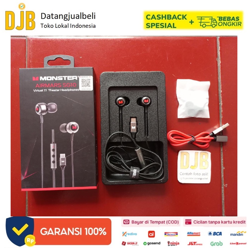Jual MONSTER Earphone Wired In-Ear USB Type C with Mic - SG10 | Shopee ...