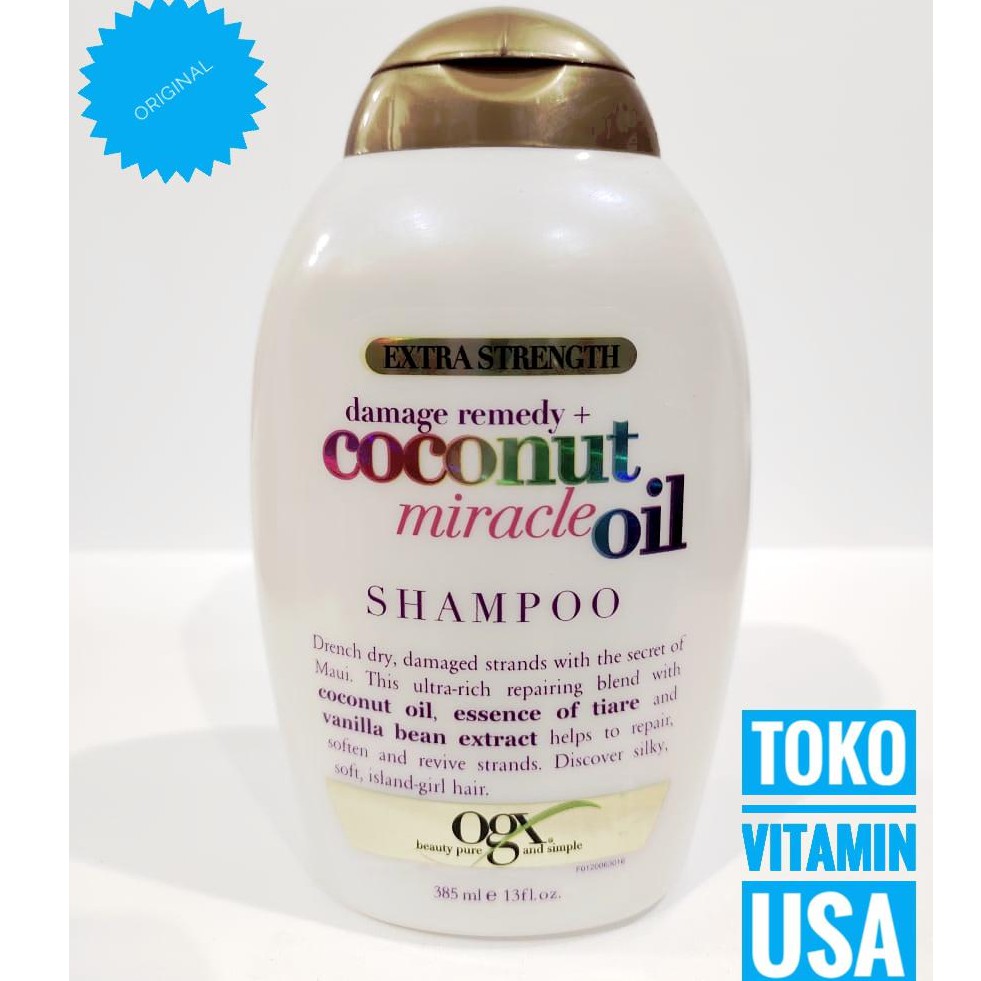 Jual Ogx Shampoo Extra Strength Coconut Miracle Oil 385ml | Shopee ...