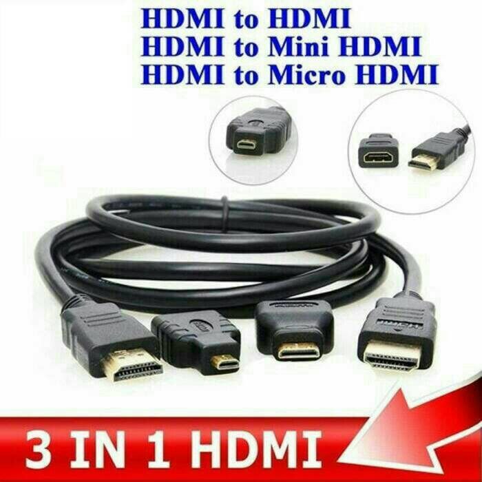 Jual KABEL HDMI ToolKit 3 IN 1 1.5m GOLD PLATED with Micro & Mini ...
