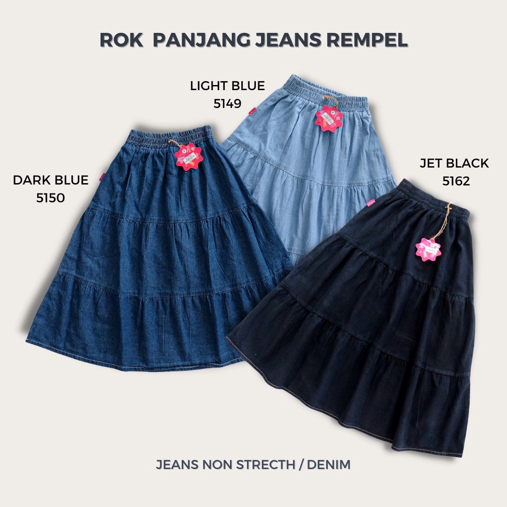 Jual Rok Anak Perempuan Panjang Tanggung | Rok Jeans Anak | Denim ...