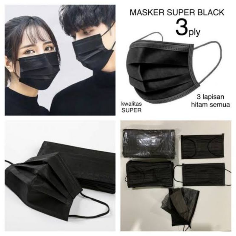 Jual masker hitam/biru/pink/putih isi 50 pcs | Shopee Indonesia