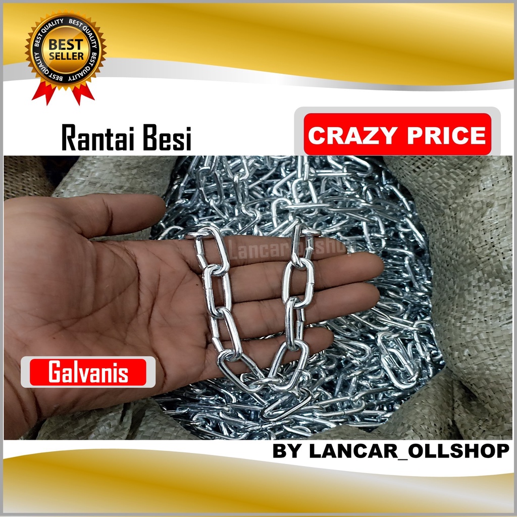 Jual Rantai Kapal 1/8 / Rantai Besi Kecil 3 MM / Rantai Besi Meteran ...