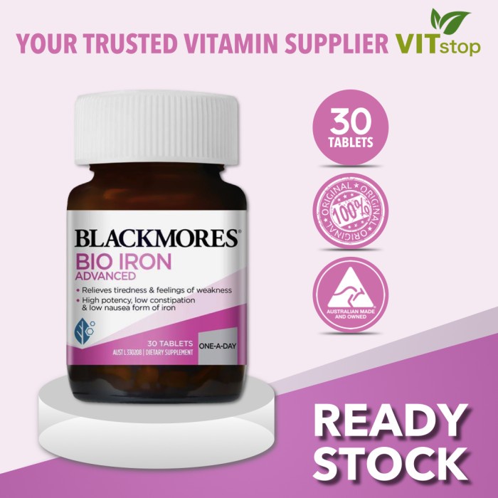 Jual Blackmores Bio Iron Advanced 30 Tablets | Shopee Indonesia
