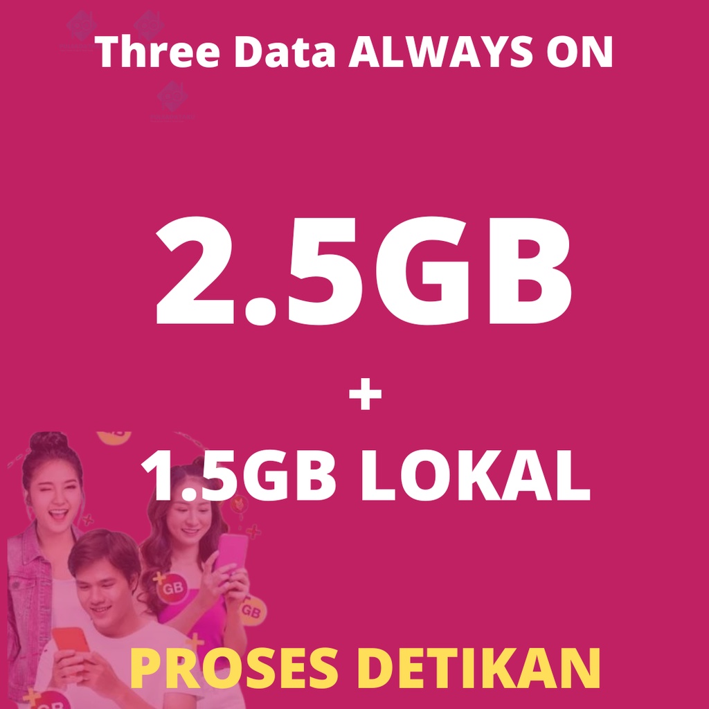Jual PAKET DATA THREE MURAH KUOTA TRI ISI ULANG HAPPY BULANAN 52GB ...