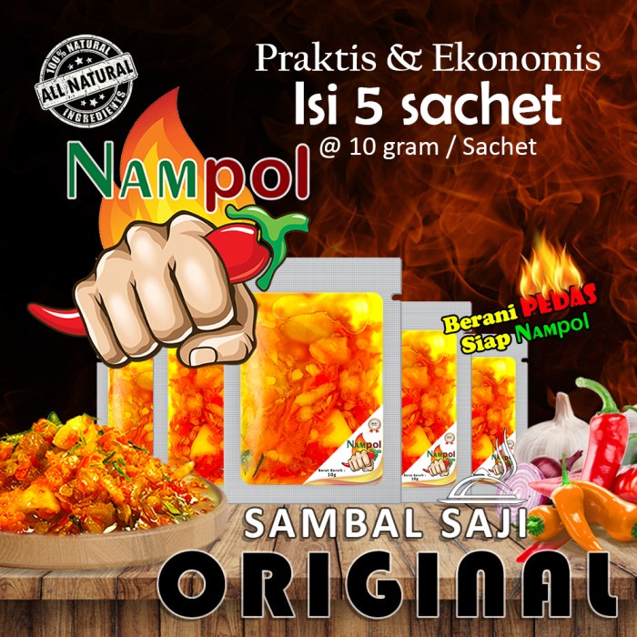 Jual SAMBAL NAMPOL ORIGINAL (5 sachet) | Shopee Indonesia