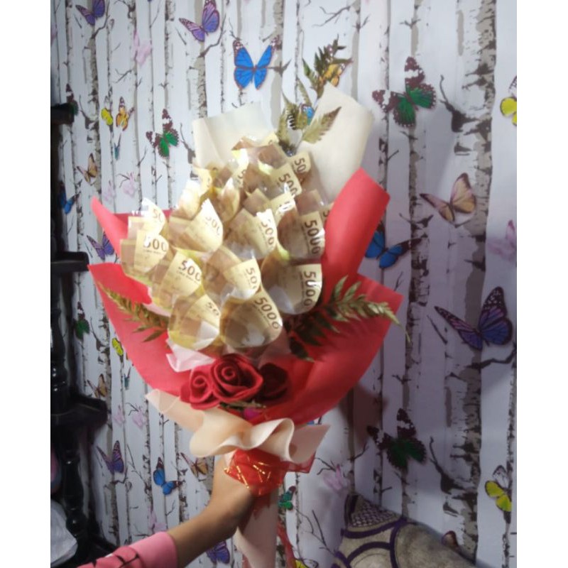 Jual buket uang asli lima ribu/buket wisuda/wedding bucket/buket ...