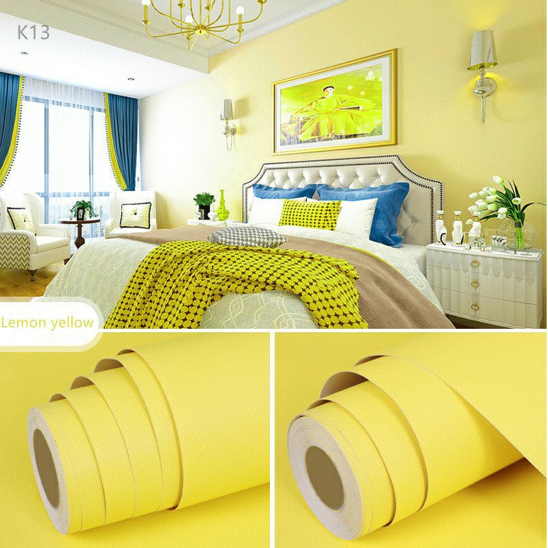 Jual Wallpaper Sticker Dinding Polos Kuning Elegan | Shopee Indonesia