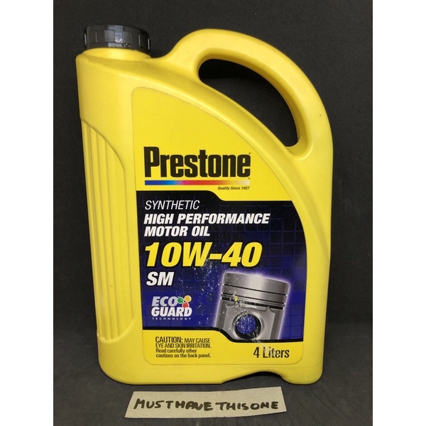 Jual oli prestone high performance mobil oil 10w 40 4 liter 10w-40 10 w ...