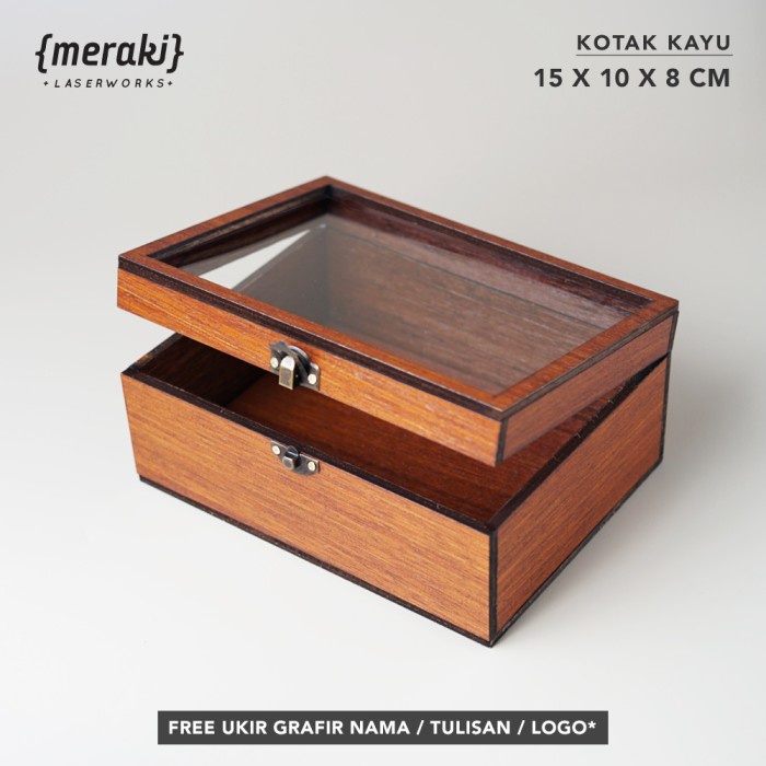 Jual Kotak Kayu Akrilik 15x10x8 Engsel / Box Kayu Akrilik Custom ...