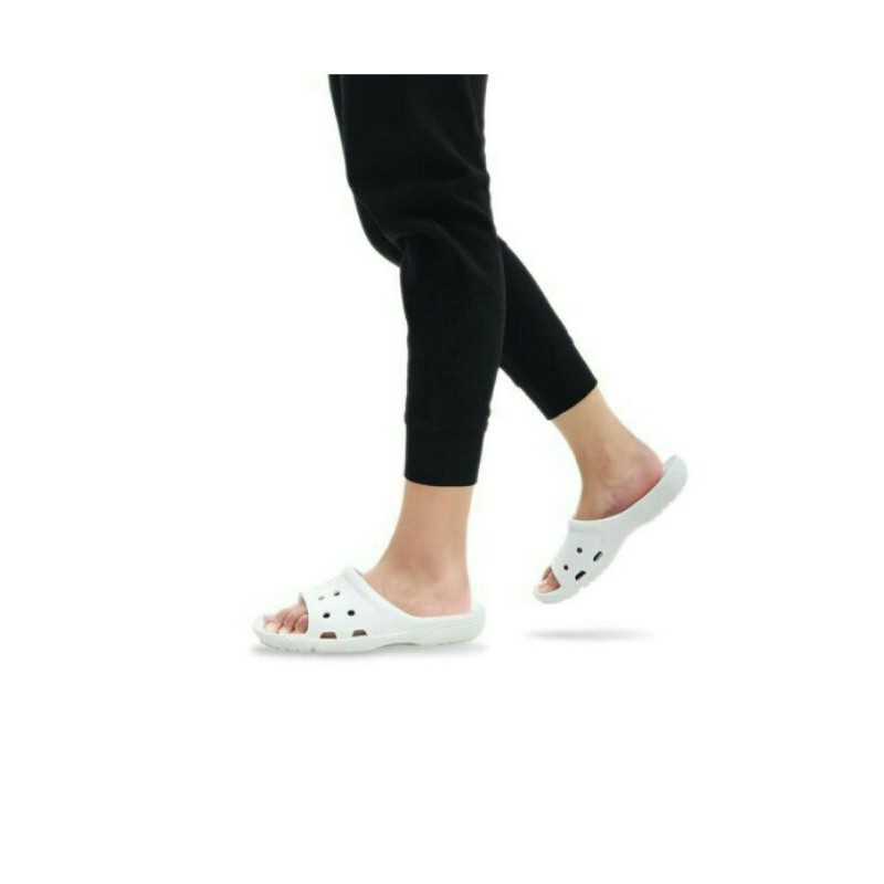 Jual Crocs COAST SLIDE Unisex Sandals - White | Shopee Indonesia