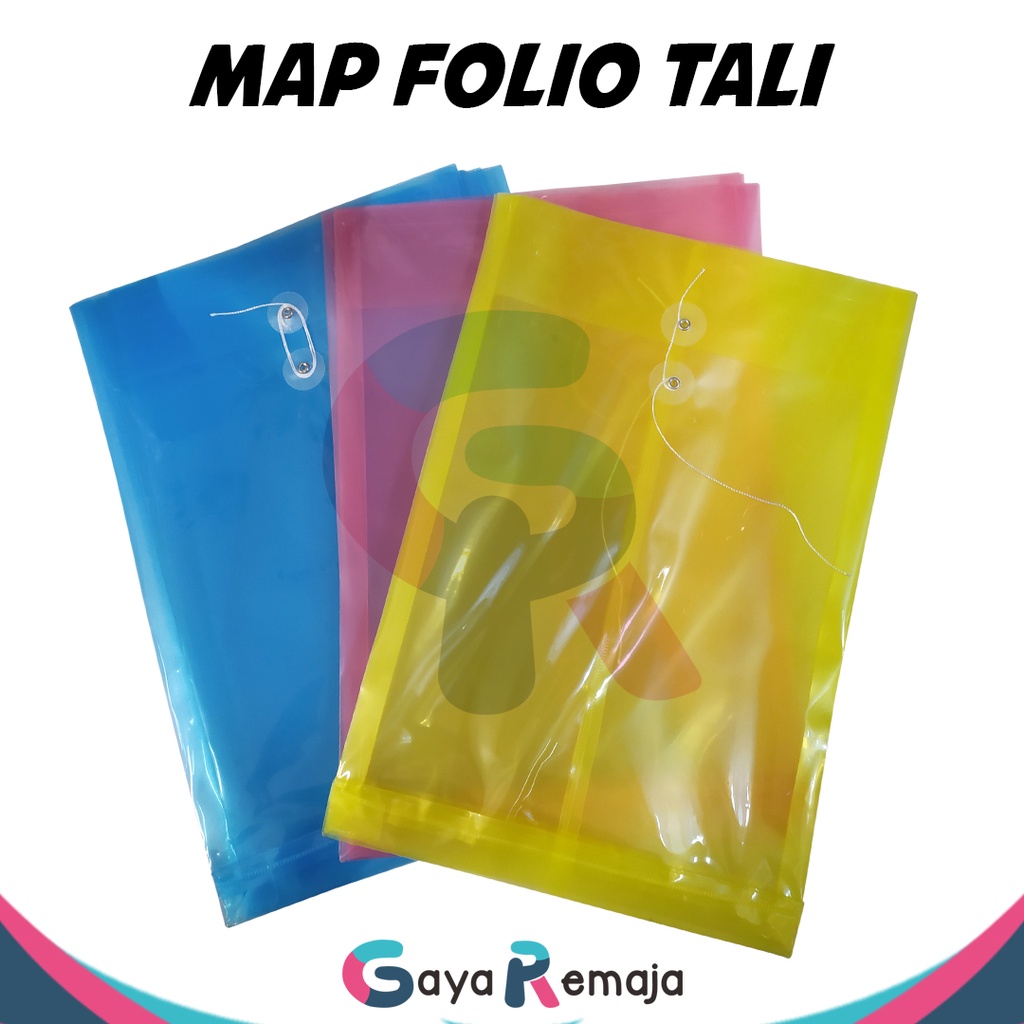 Jual Map Plastik Tali / Map Folio Tali Kancing / 1 pcs Map Tali Polos ...