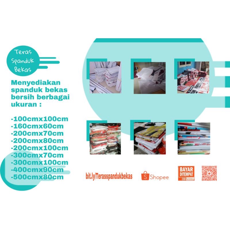 Jual Spanduk/banner bekas/turun tayang mulus/salah cetak harga lembaran ...