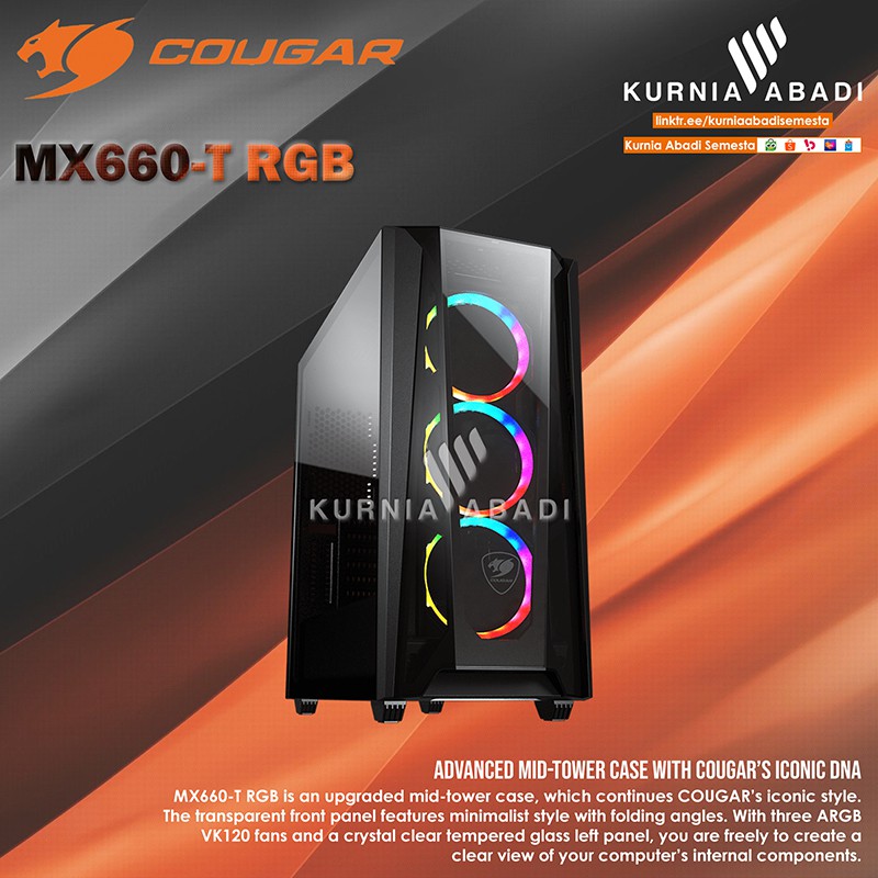 Jual COUGAR GAMING CASE MX660-T RGB Mid-Tower with COUGAR’s Iconic DNA | Shopee Indonesia