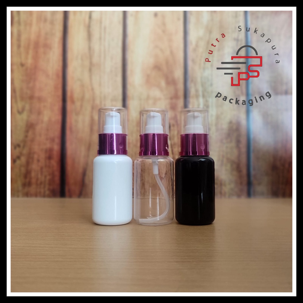 Jual botol treatment pump 60ml tubular / botol pump 60ml tubular ...