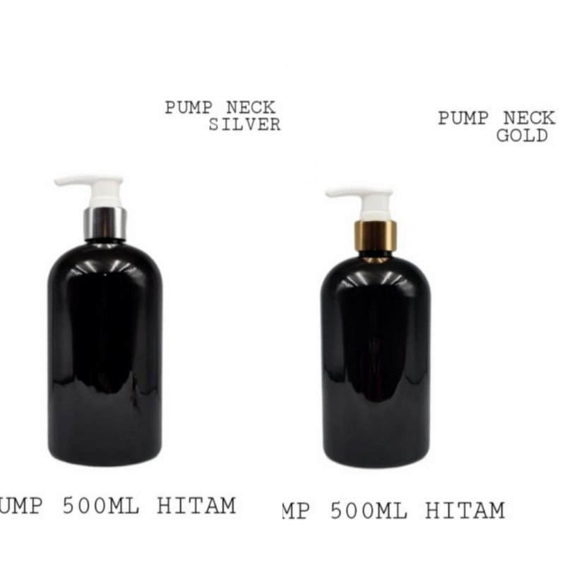 Jual Botol Pump 500ml Hitam Premium / botol pump 360ml kemasan sabun cair tutup pump list gold ...
