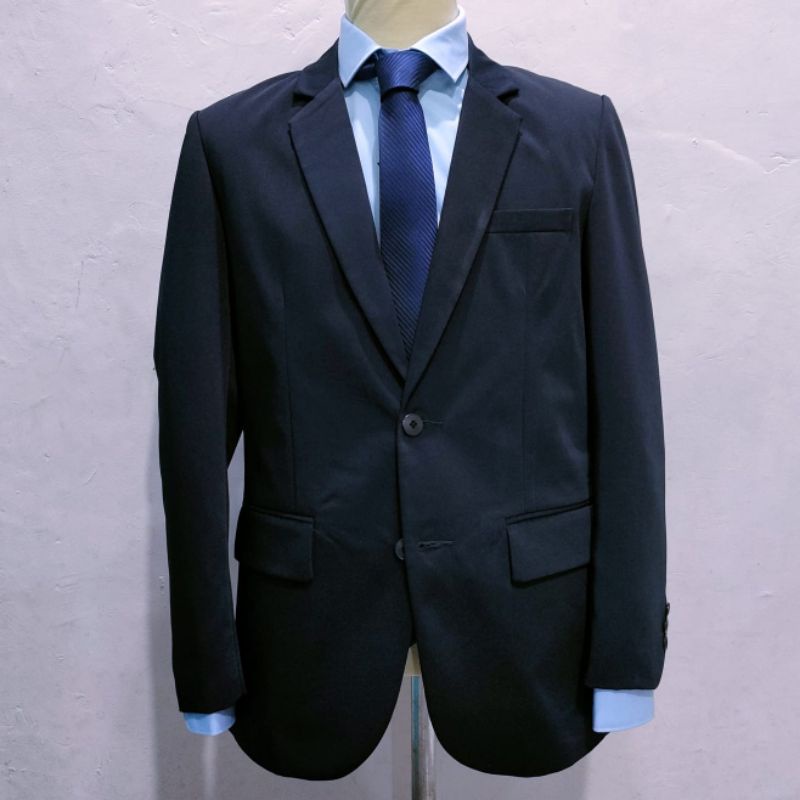 Jual Jas Biru Dongker Slimfit Untuk Pesta atau Wisuda | Shopee Indonesia