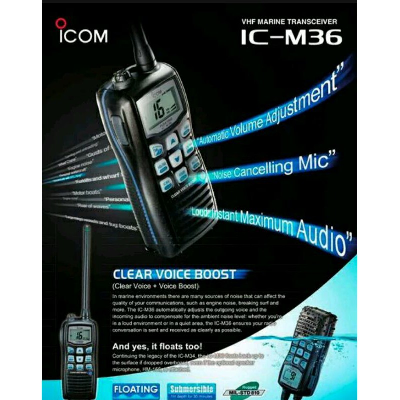 Jual Radio Ht Icom Marine Ic M36 VHF | Shopee Indonesia
