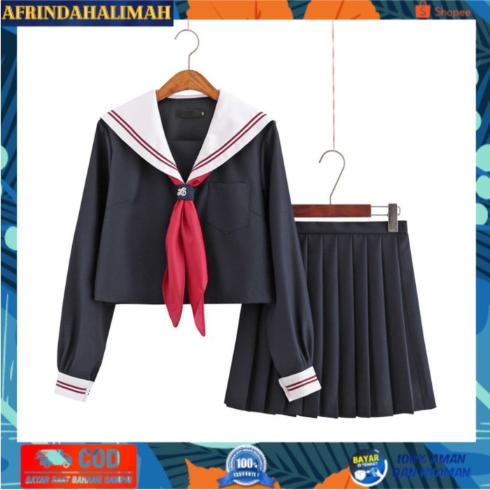 Jual {TERBARU} CC-143 high quality set sailor seifuku school uniform ...