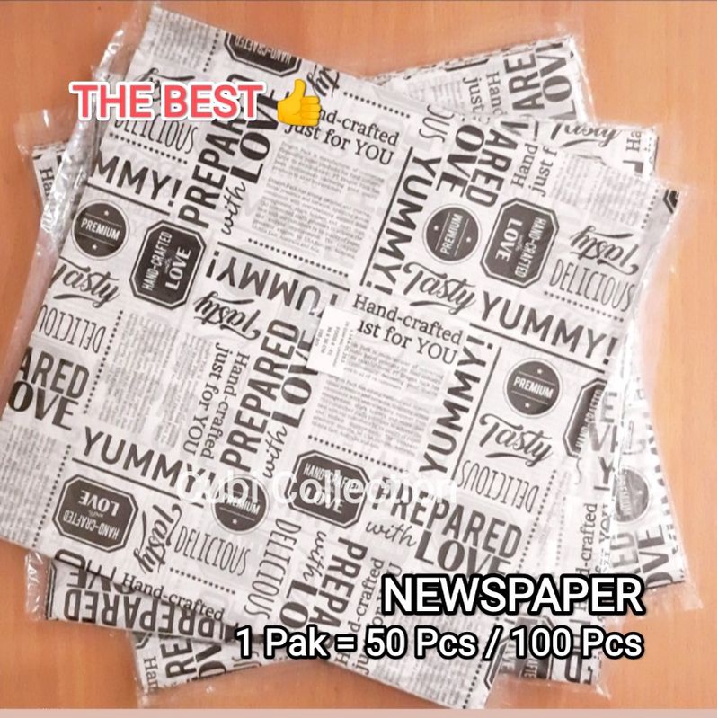 Jual KERTAS NASI BURGER MOTIF 30x30 LAMINASI KFC MCD KEBAB HOTDOG ...