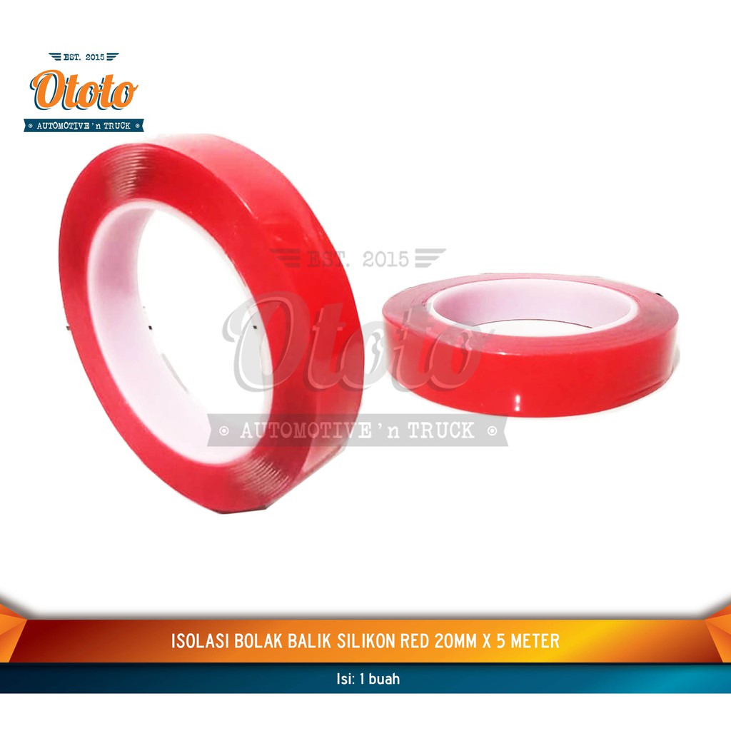 Jual isolasi bolak balik silikon red 24mm x 5 meter - double tape ...