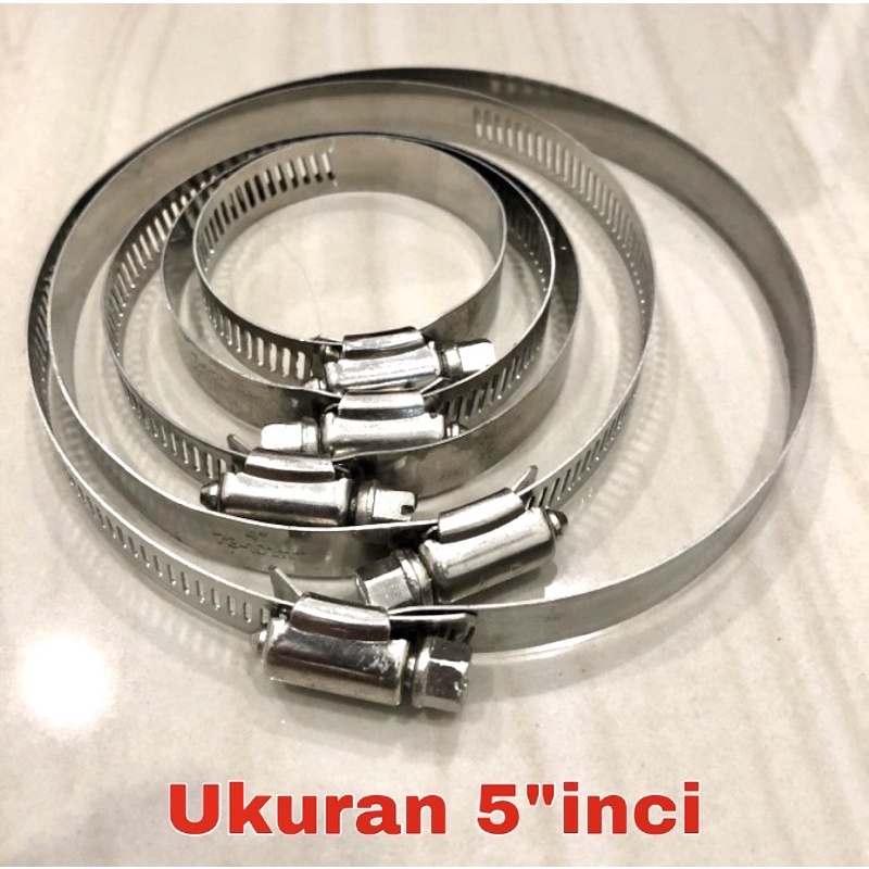 Jual Klem selang 5”inci stainless Kleman selang 5 inci Klem slang ...