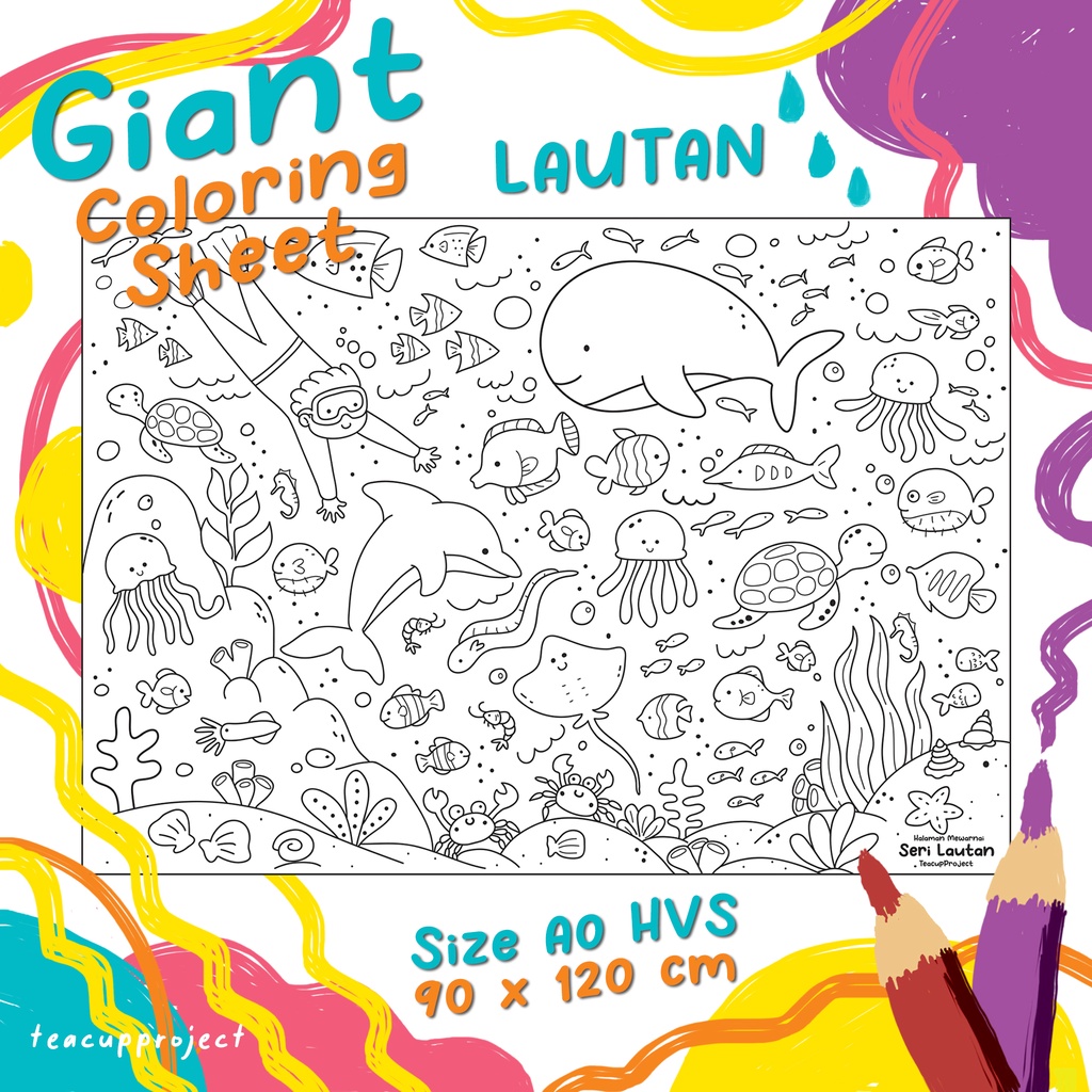 Jual Giant Coloring Sheet Halaman Mewarnai Jumbo Untuk Anak Kertas ...
